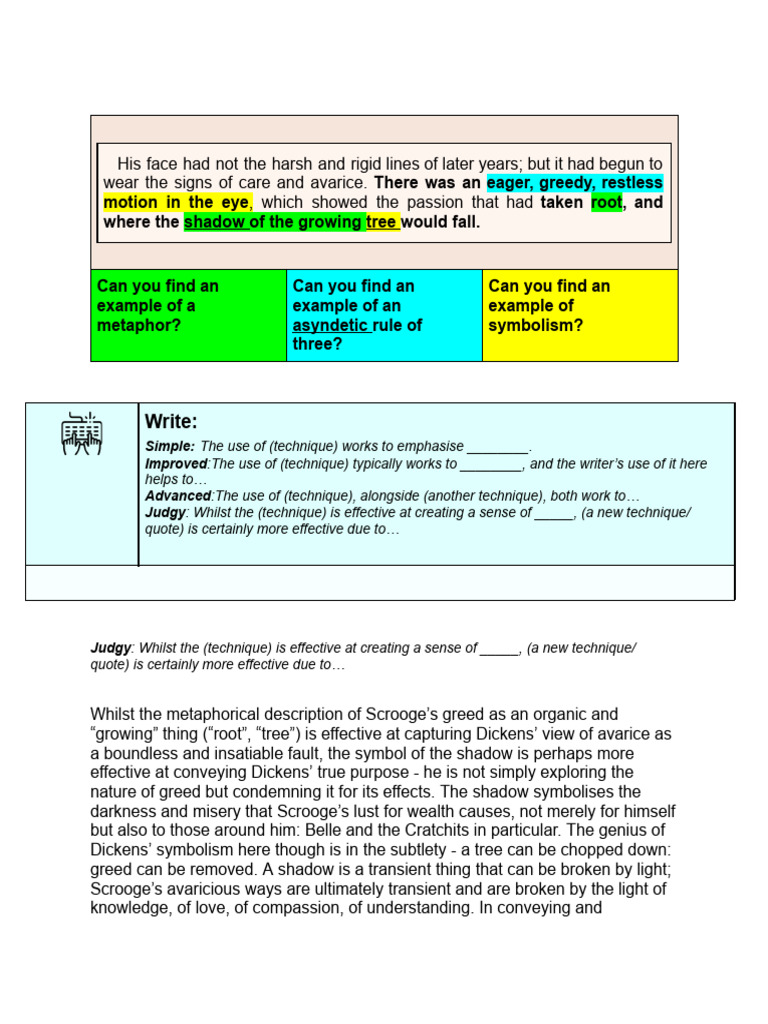 Grade 9 - ACC Analysis of Scrooge's Character | Download Free PDF ...
