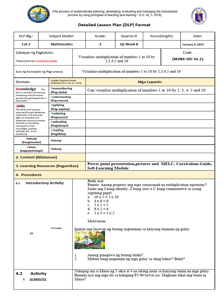 q2 - Math2 - Visualizes Multiplication | PDF | Curriculum | Knowledge