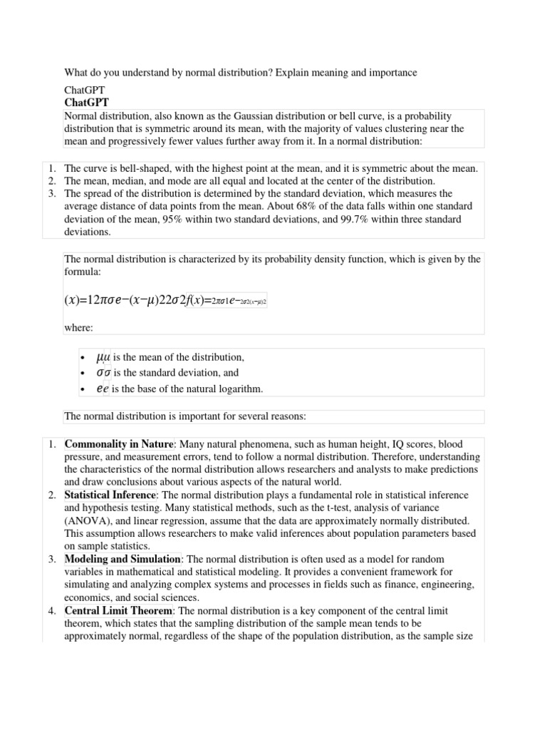 Normal Probability Curve | PDF | Statistics | Normal Distribution