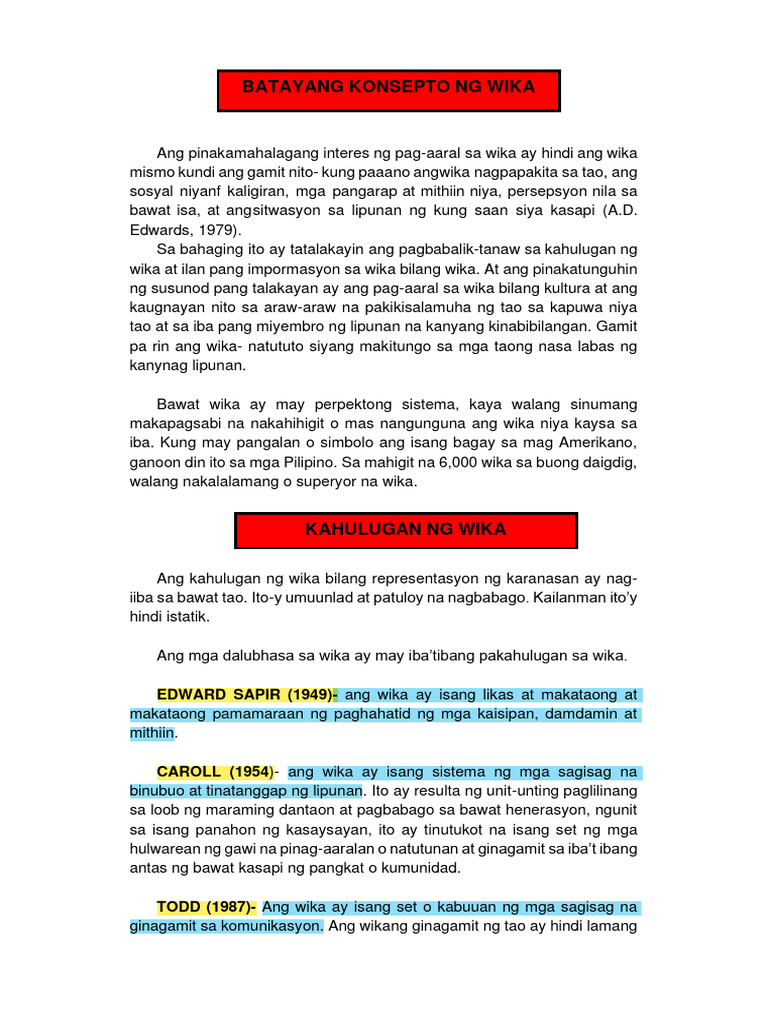 Fil101a Yunit 1 | PDF