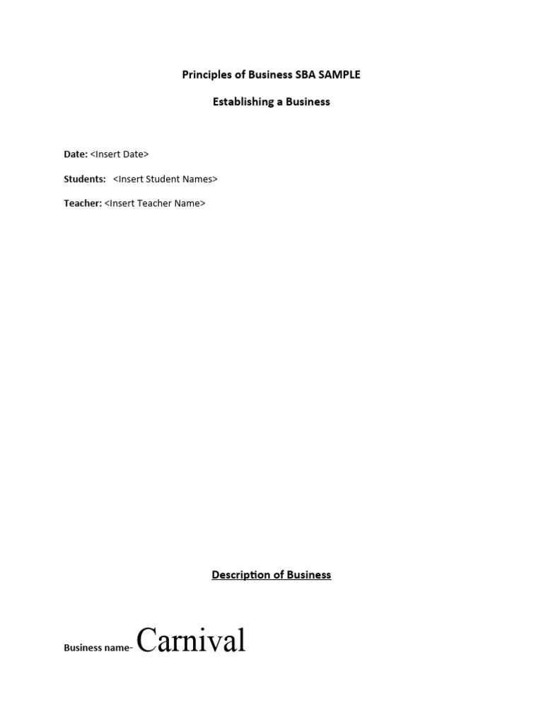 Principles of Business SBA Sample | PDF | Capital (Economics ...