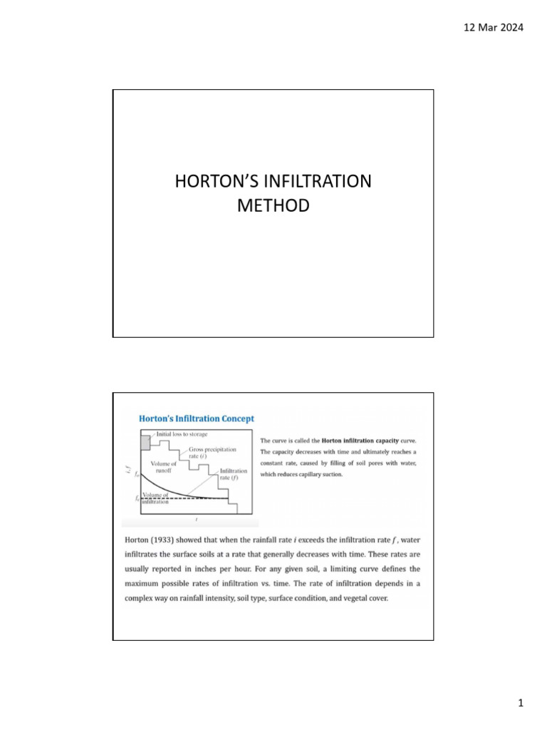 Horton Infiltration Method | PDF