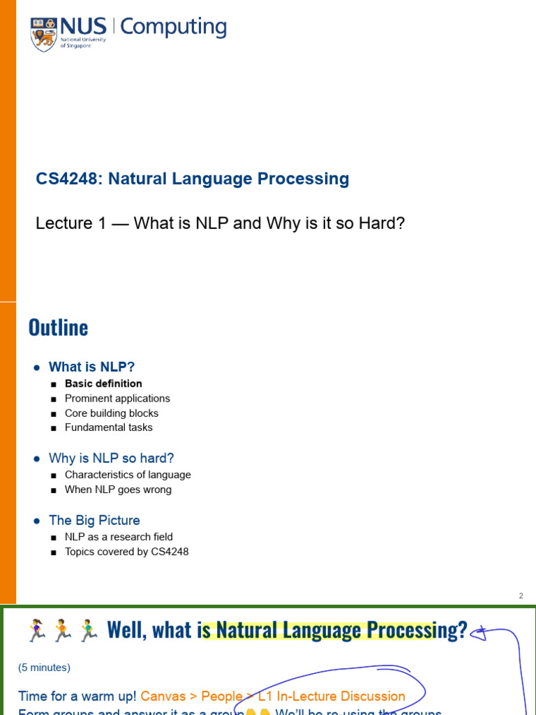 cs4248 l1 Lecture01 Post | PDF | Part Of Speech | Morphology (Linguistics)