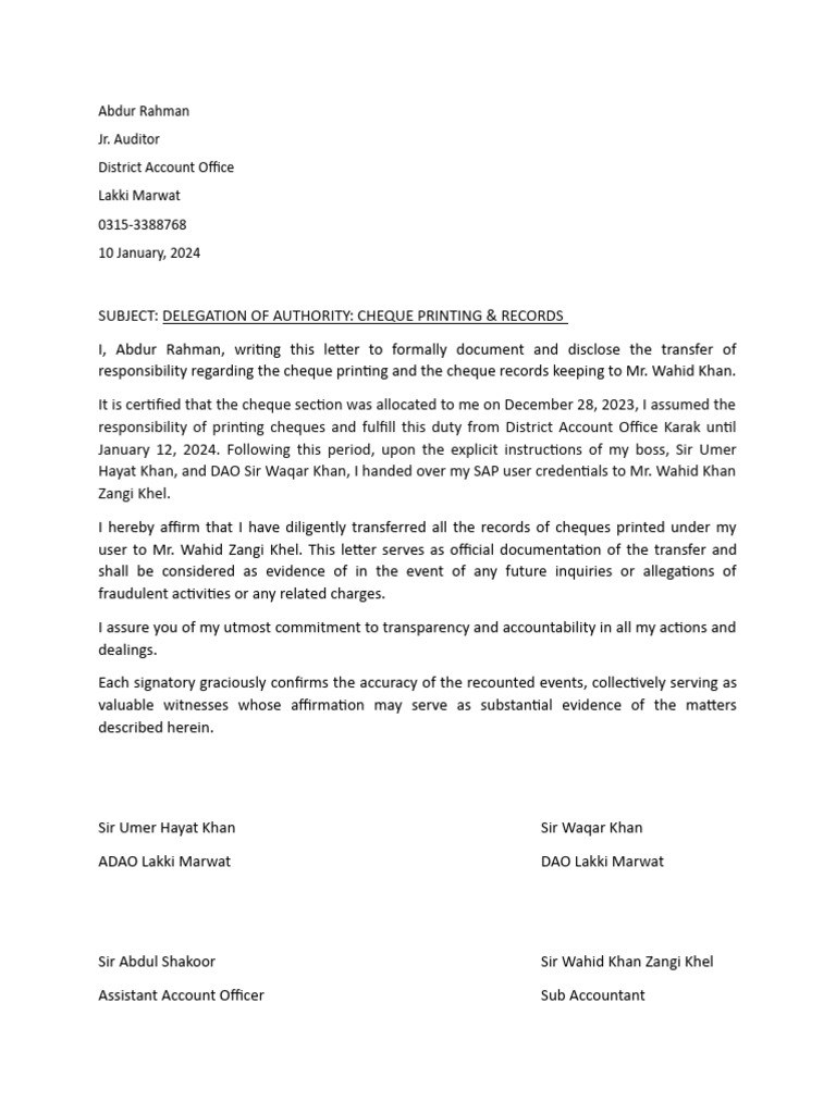 Affirmation Letter | PDF