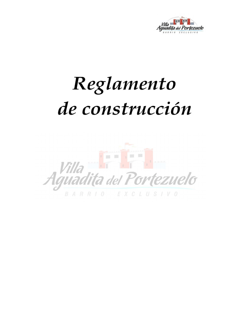 Reglamento de Construccion Villa Aguadita | PDF | edificio