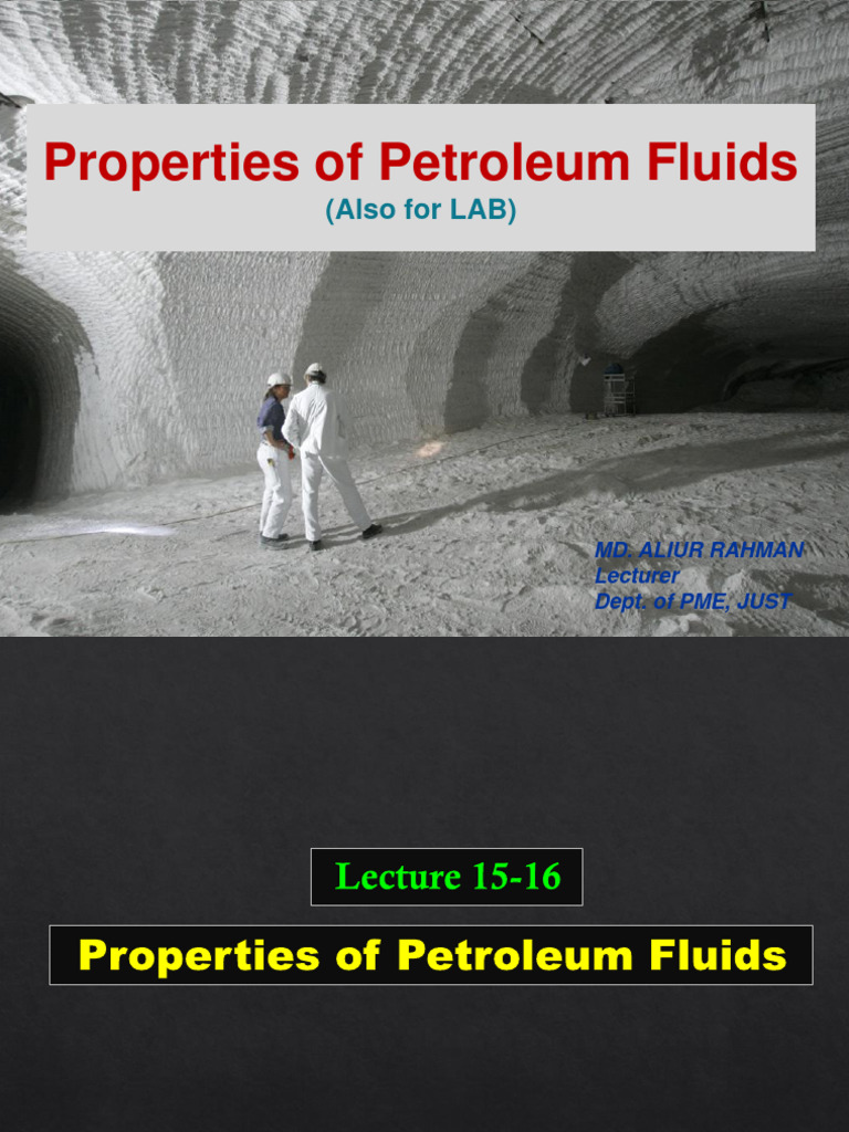 Lecture (15-16) Properties of Petroleum Fluids | PDF | Phase (Matter ...