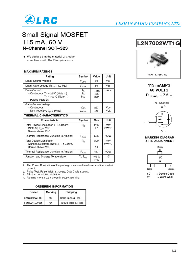 Data Sheet | PDF | Field Effect Transistor | Mosfet