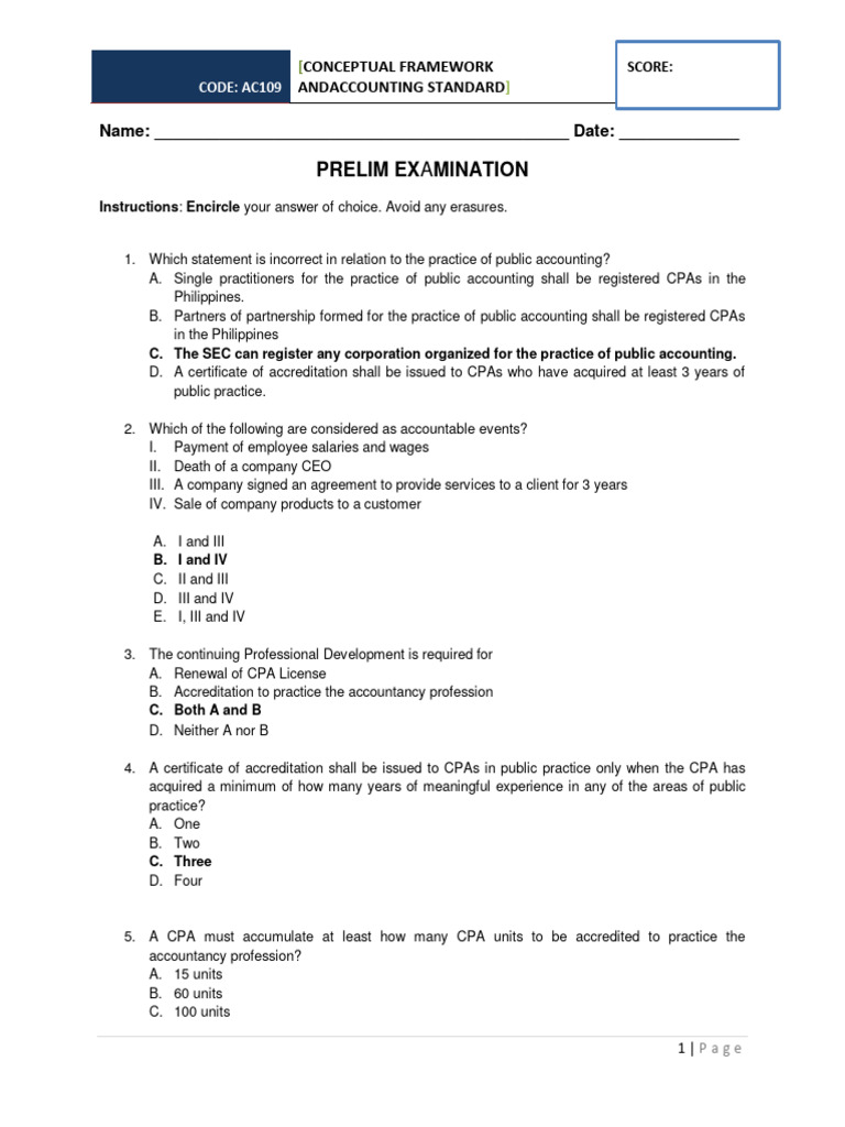 GAAP Application in CPA Prelim Exam | PDF | Historical Cost | Income