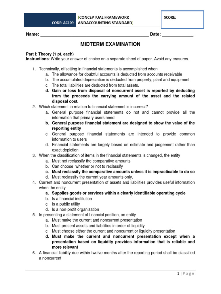 Cfas - Midterm Exam Guide | PDF | Income | Expense