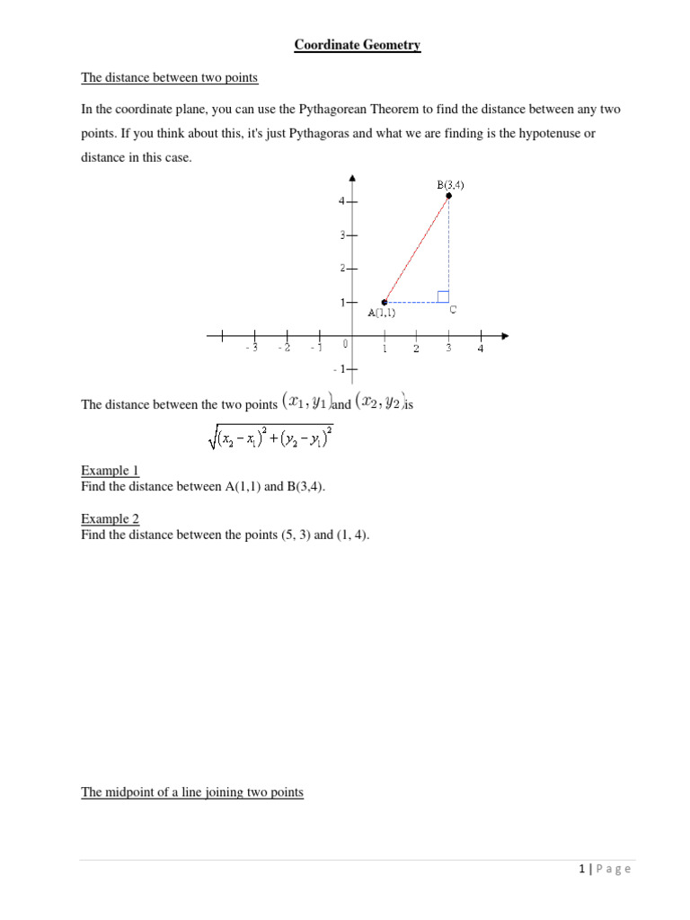 Coordinate Geometry Notes 2 | Download Free PDF | Line (Geometry ...