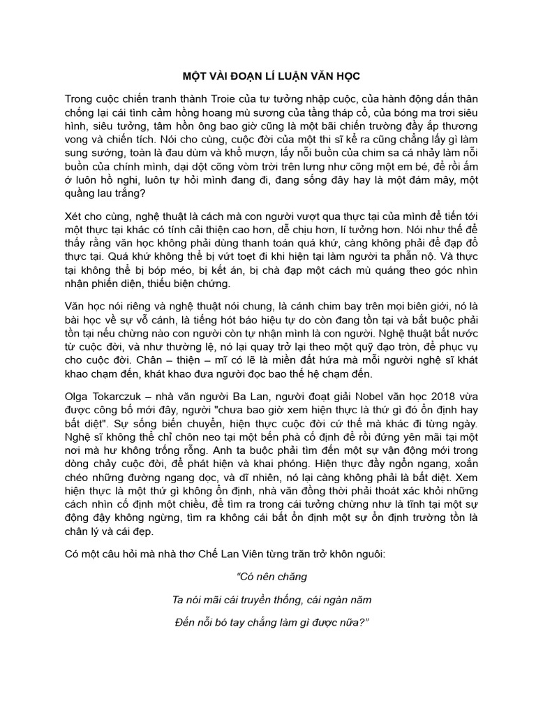 LLVH - Những Đoạn Văn LLVH Độc Đáo | PDF