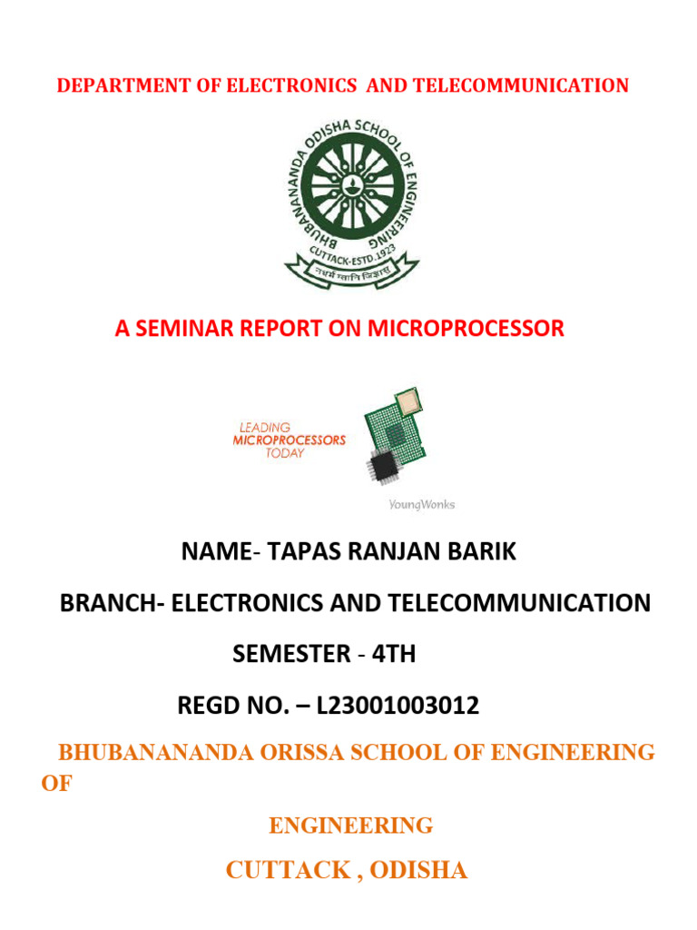 Seminar About Microprocessor Pdf Central Processing Unit