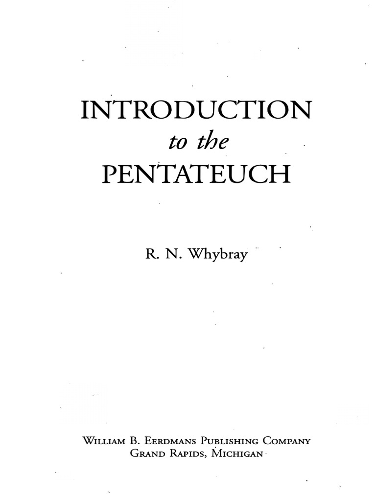 Introduction To The Pentateuch | PDF | Torah | Bible