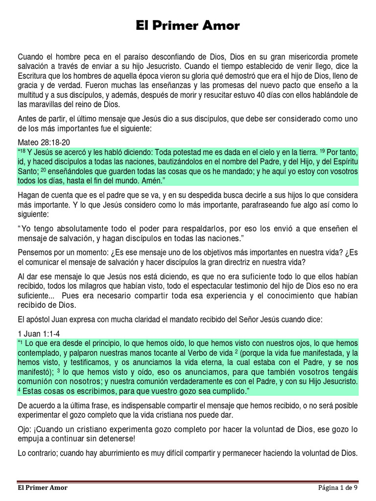 019 - El Primer Amor | PDF | Amor | Fe