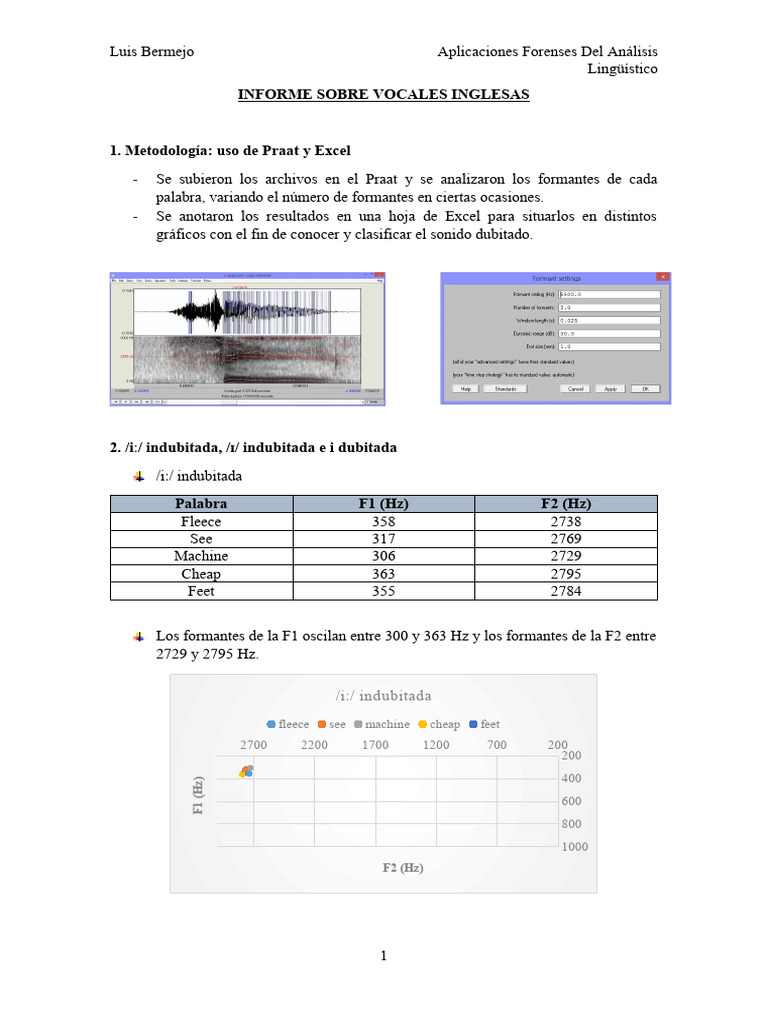 Informa de Las Vocales - Luis Bermejo | PDF | Acústica | Voz humana