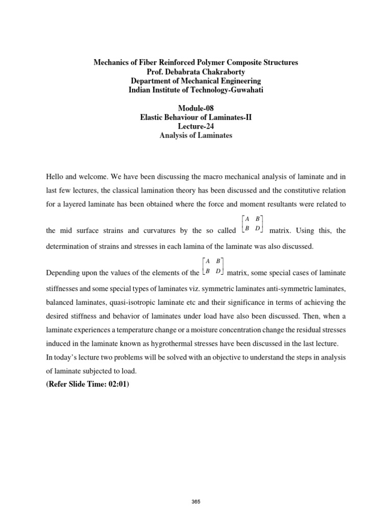 Lec 24 | PDF | Lamination | Stress (Mechanics)