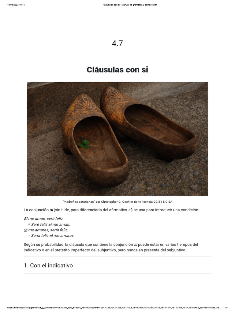Cláusulas Con Si - Manual de Gramática y Composición | PDF | Licencia ...