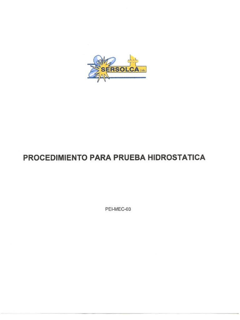 2.3.8 Procedimiento para Prueba Hidrostatica | PDF