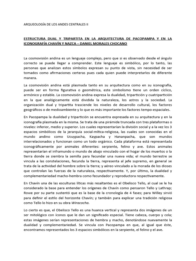 Resumen: ESTRUCTURA DUAL Y TRIPARTITA EN LA ARQUITECTURA DE PACOPAMPA Y ...