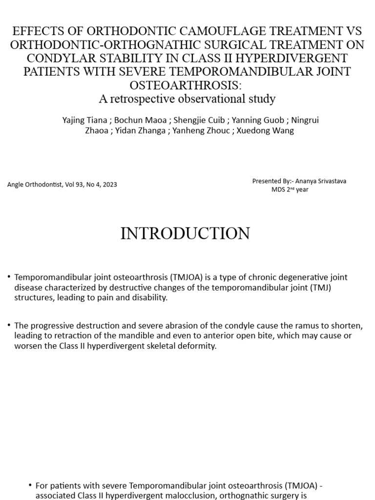 JC10 | PDF | Orthodontics | Student's T Test
