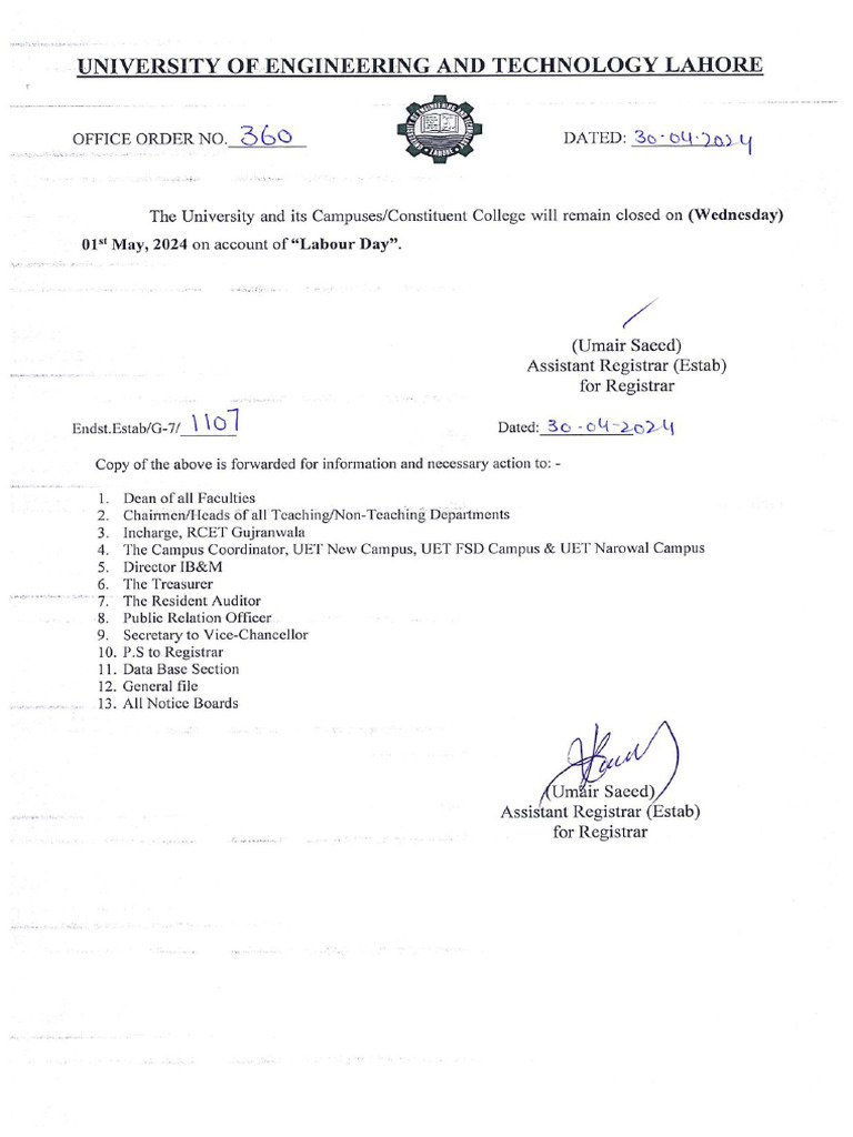 Labour Day Holiday | PDF