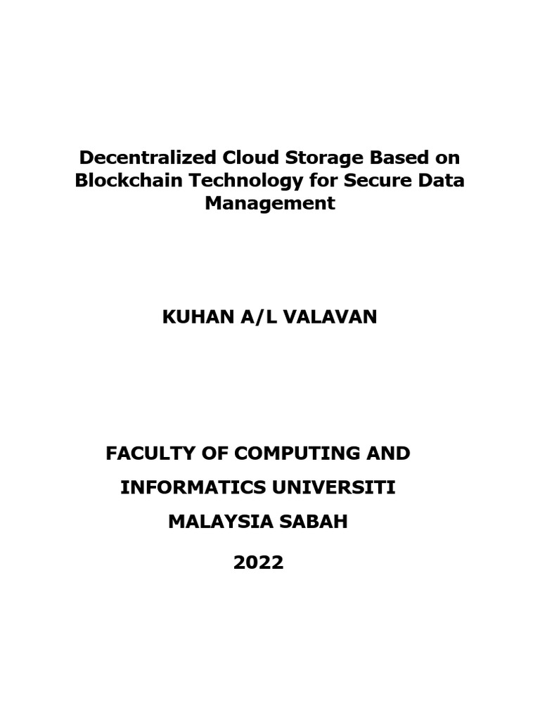 Decentralized Cloud Storage Based On Blockchain Technology For Secure Data Management | PDF ...