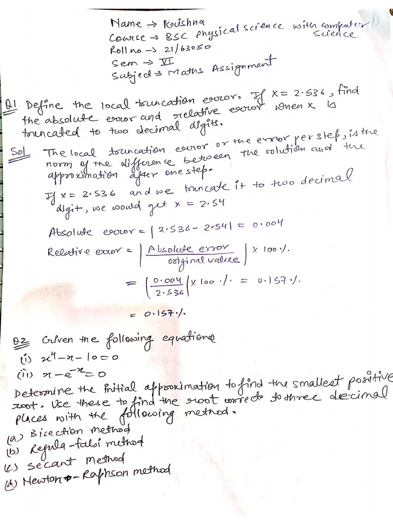 Maths Assignment | PDF