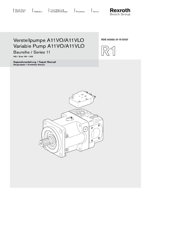 Hydraulic Test and Adjustment Rexroth A11V | PDF | Pump | Viscosity