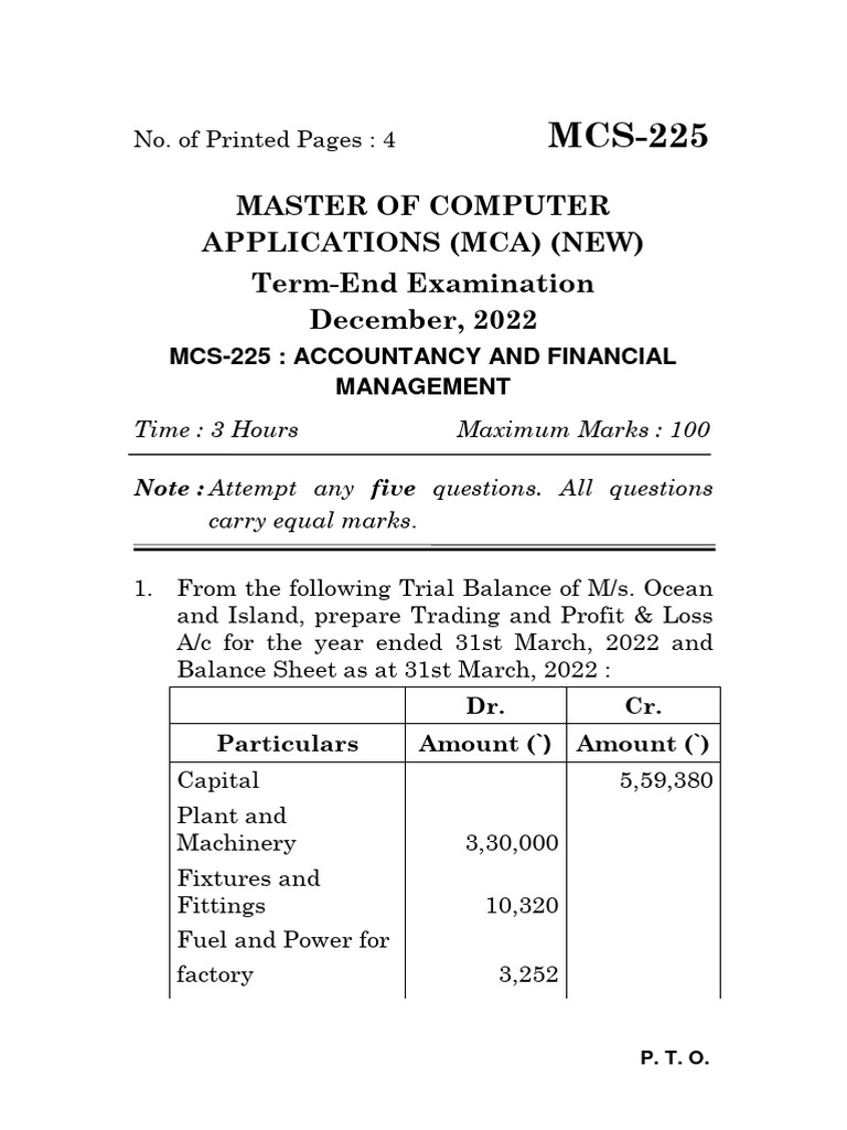 MCS 225 Dec 2022 | PDF | Expense | Discounting