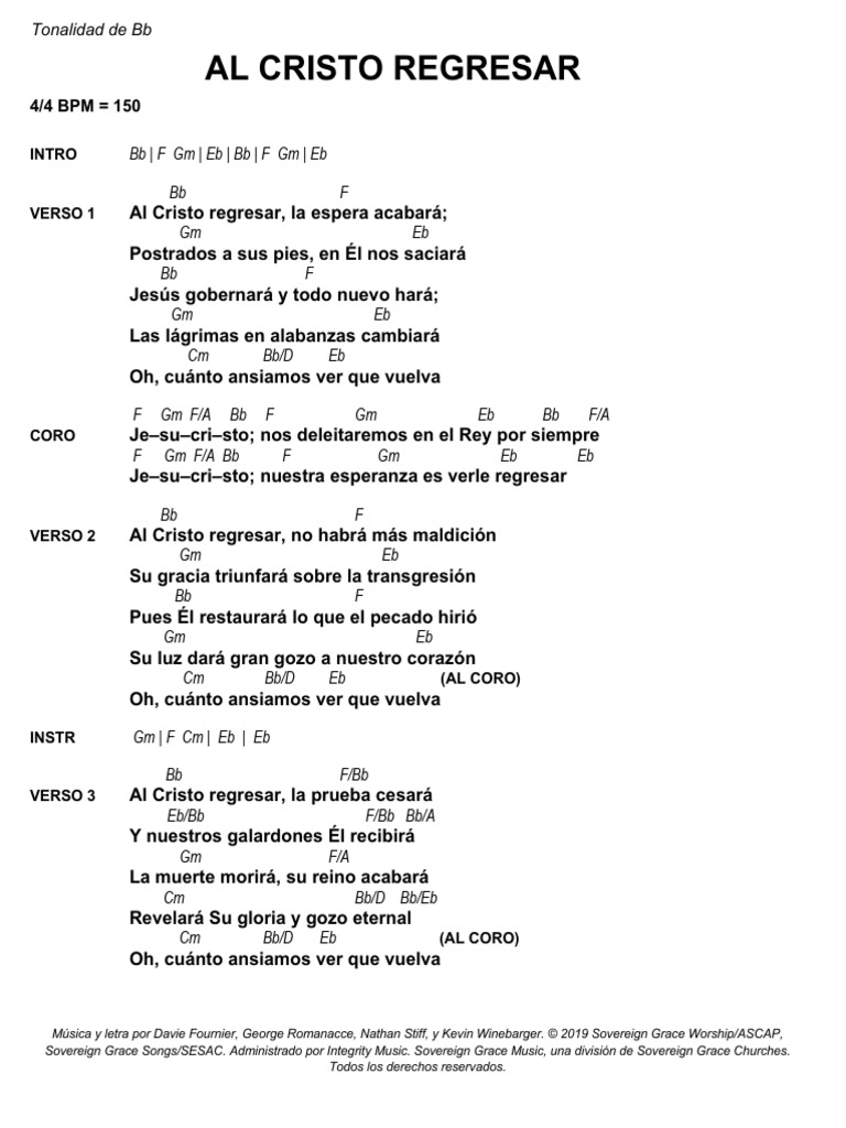 Al Cristo Regresar Acordes | PDF | Creencia y doctrina cristiana ...