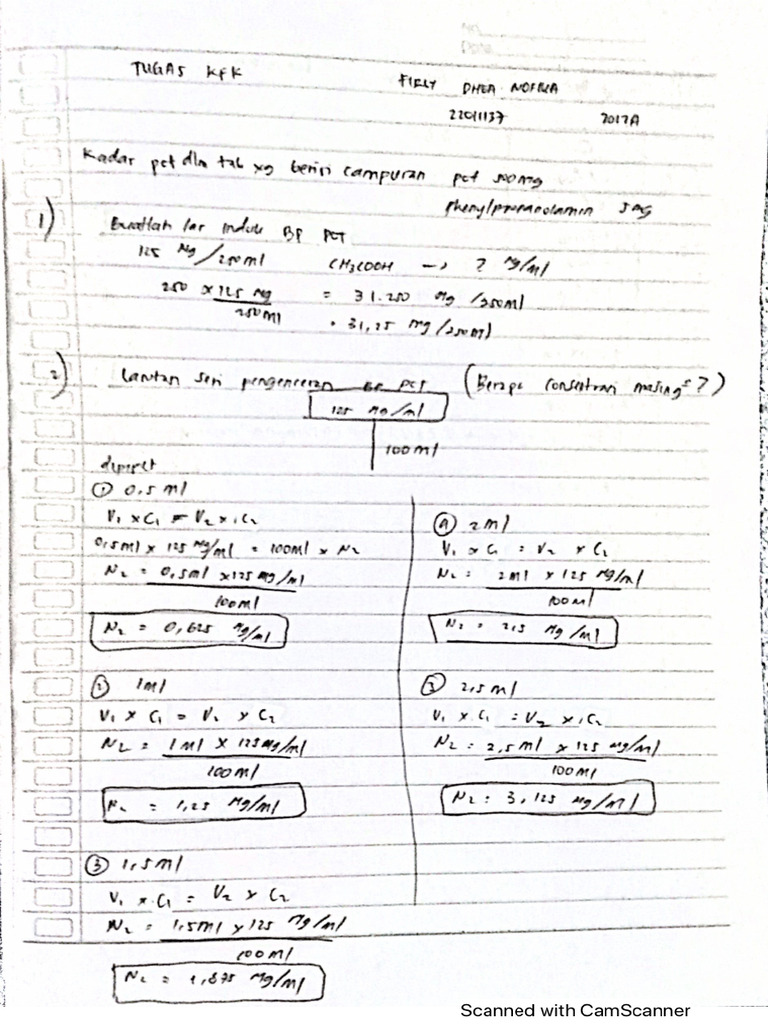 Firly Dhea Nofika - 22011137 - Tugas Perhitungan HPLC | PDF