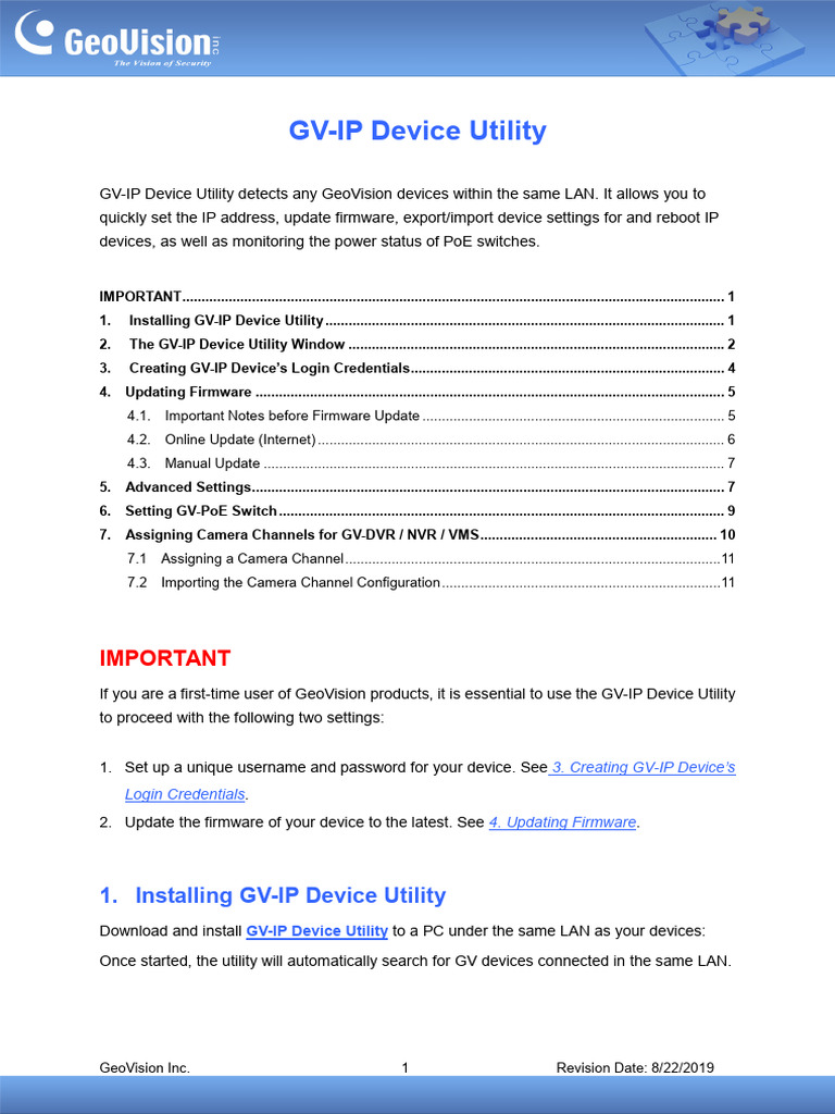 GV-IP Device Utility Guide | PDF | Password | Login