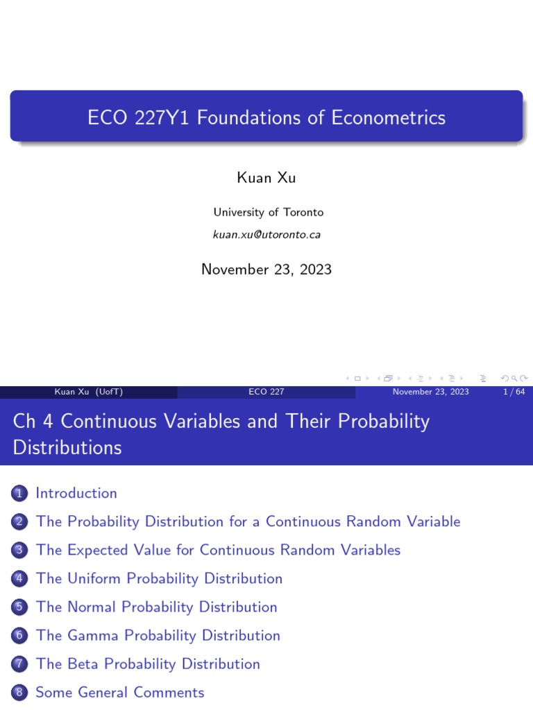 CH 4 Slides | PDF | Probability Distribution | Random Variable