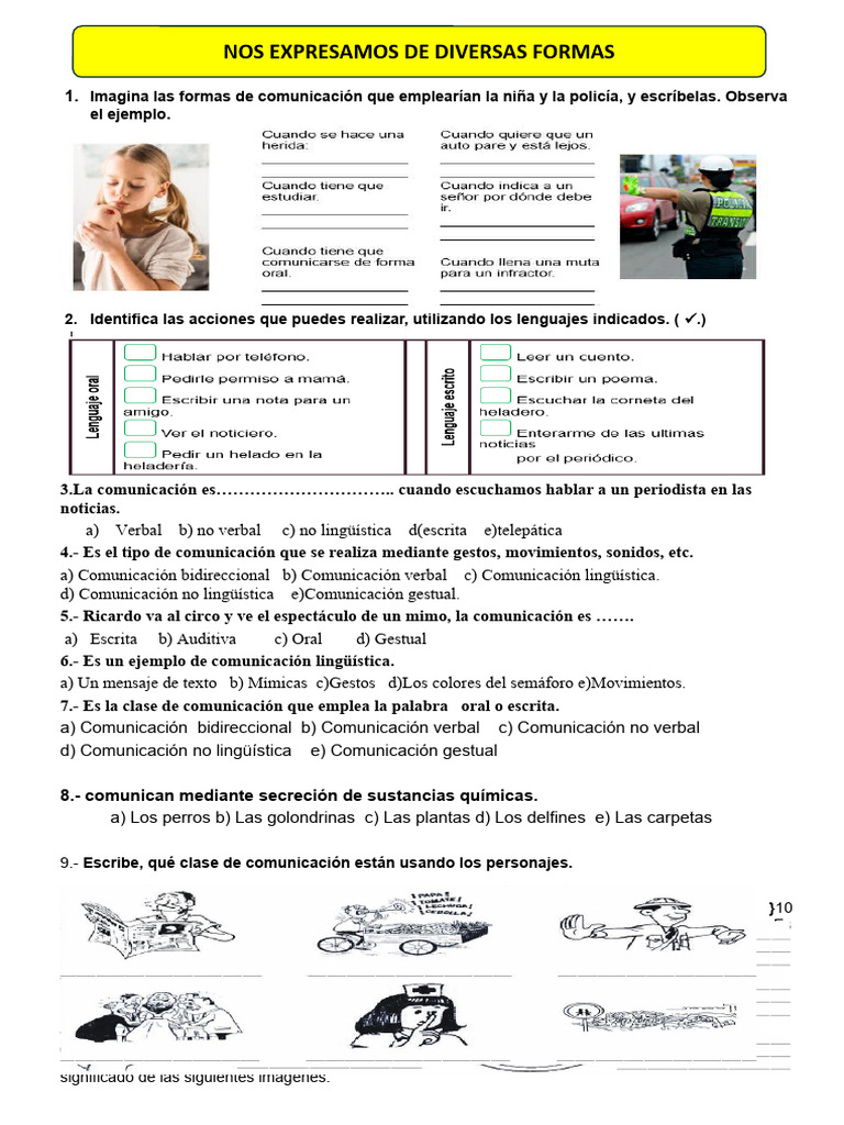 Nos Comunicamos de Diversas Formas Ficha Sexto | PDF | Comunicación ...