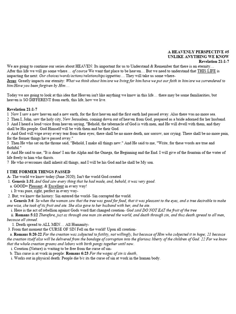 A Heavenly Perspective #5 | PDF | Heaven | Jesus