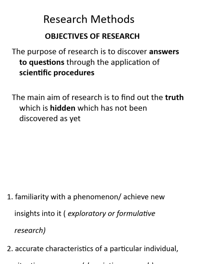 Understanding Research Objectives and Methods | PDF | Methodology ...
