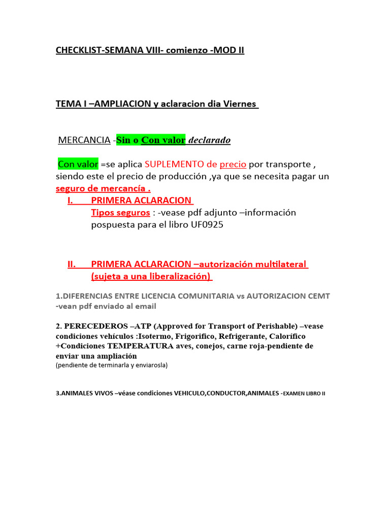 Checklist Semana Viii | PDF