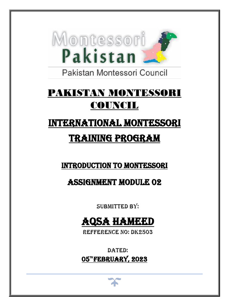 Module 02 | PDF | Montessori Education | Teachers