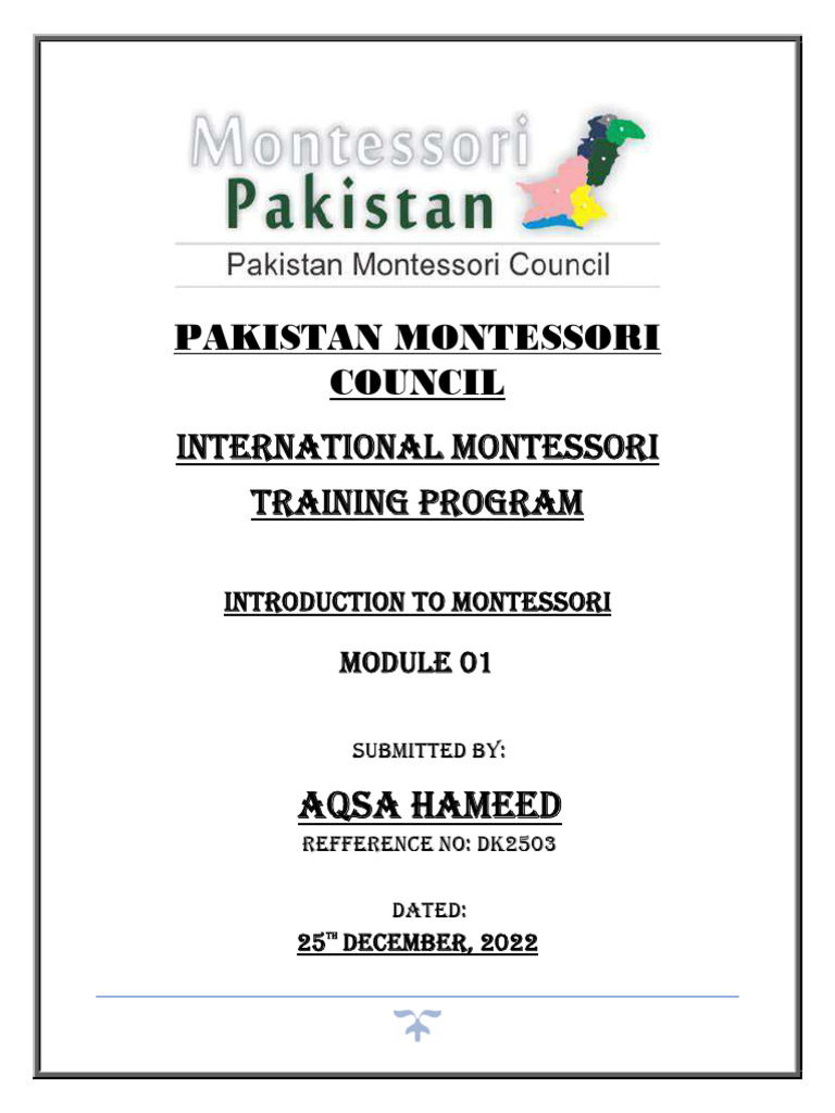 Module 01 | PDF | Montessori Education | Behavioural Sciences