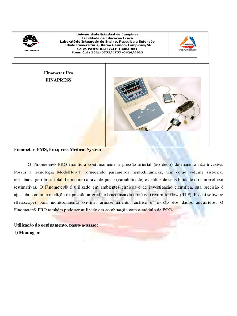 Procedimentos Finometer | PDF