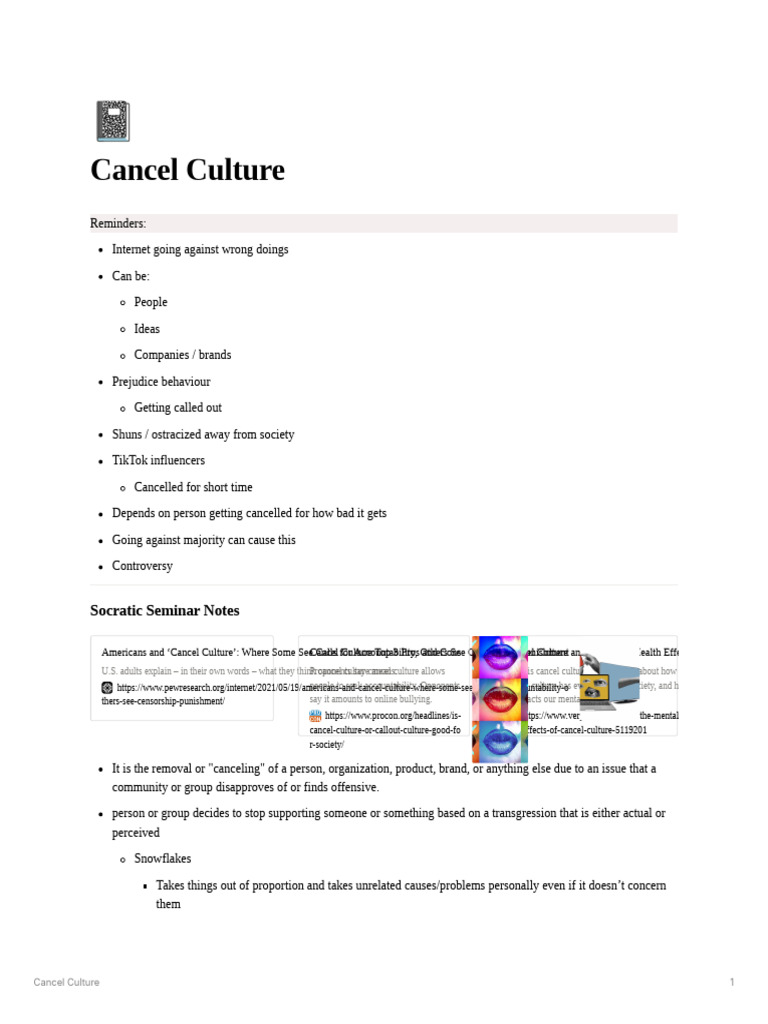 Cancel Culture Seminar | PDF | Social Psychology | Human Communication