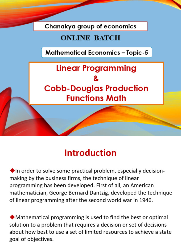 MATHEMATICAL ECONOMICS Lecture5 15445290 | PDF | Mathematical ...