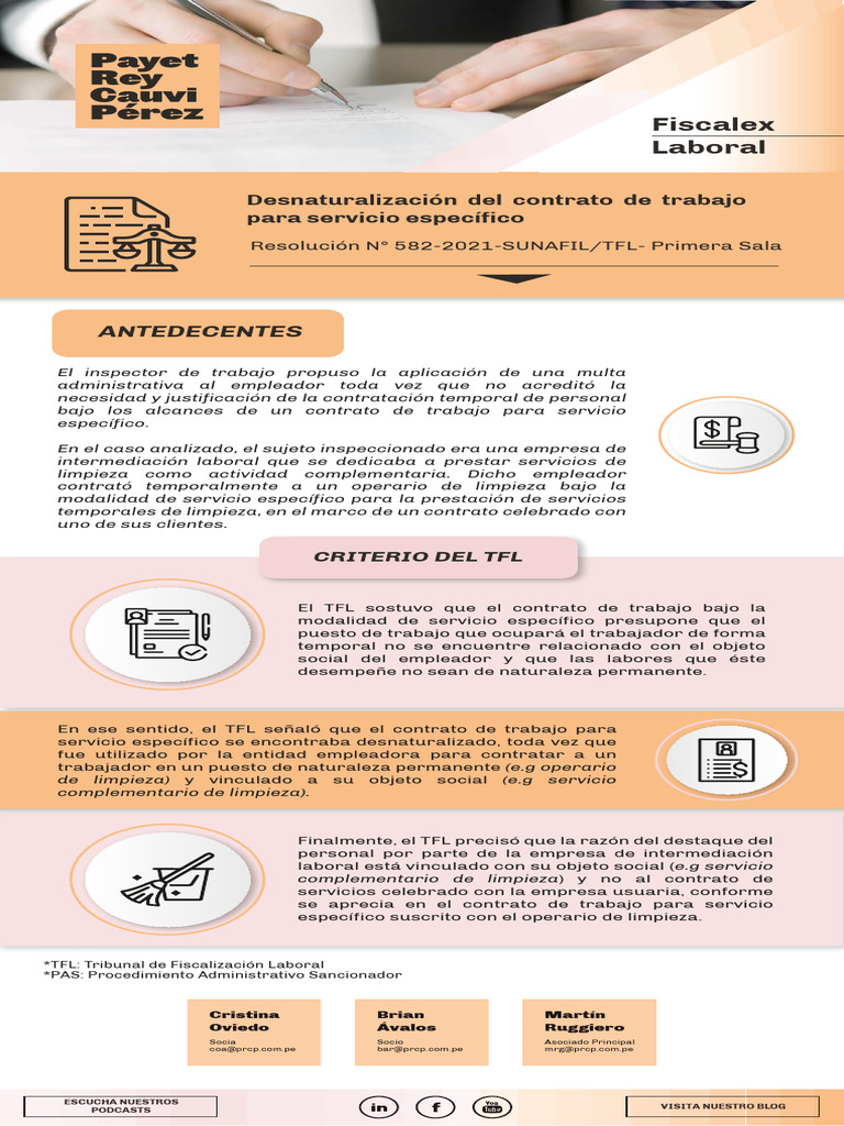 Desnaturalizacion Del Contrato de Trabajo para Servicio Especifico | PDF | Business