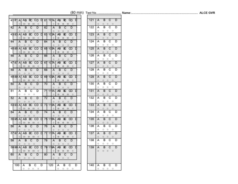 Alce GVR Answer Sheet | PDF