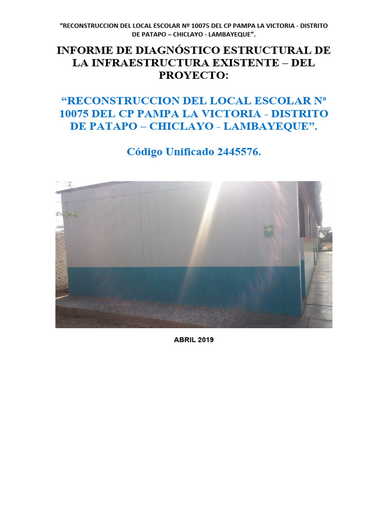 Informe de Diagnostico Estructural 10075 | PDF | Columna | Fundación ...