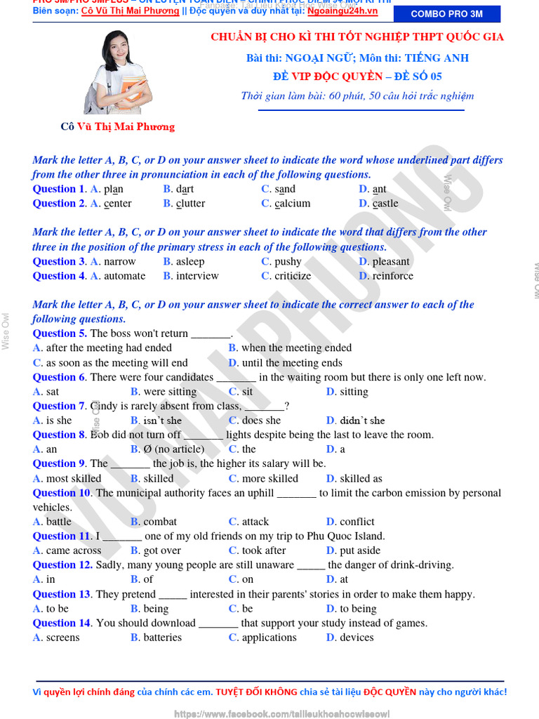 English Exam Prep: Exclusive Practice | PDF | Text Messaging | Vocabulary
