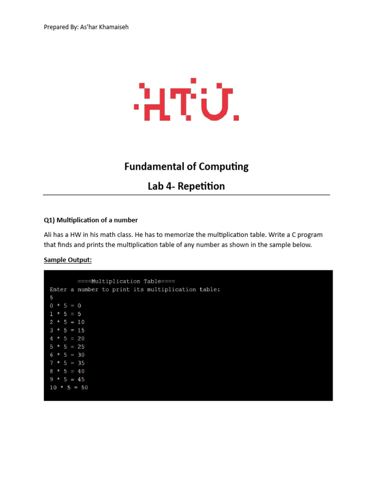 5.0 Repetition Lab. (Part2) | PDF | Games & Activities