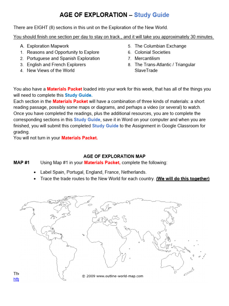 Exploration Study Guide | PDF | Age Of Discovery | Christopher Columbus
