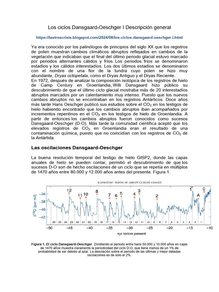 Ciclos Dansgaard-Oeschger: Cambios Climáticos | PDF | Metano | océano ...