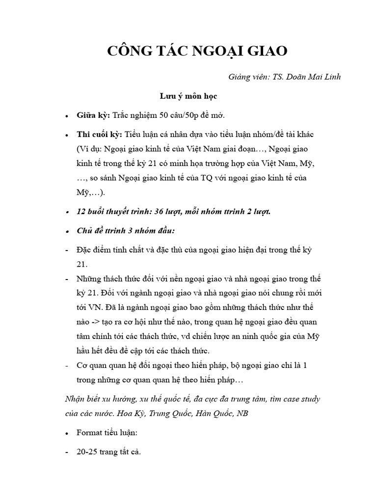 Công Tác Ngo I Giao | PDF